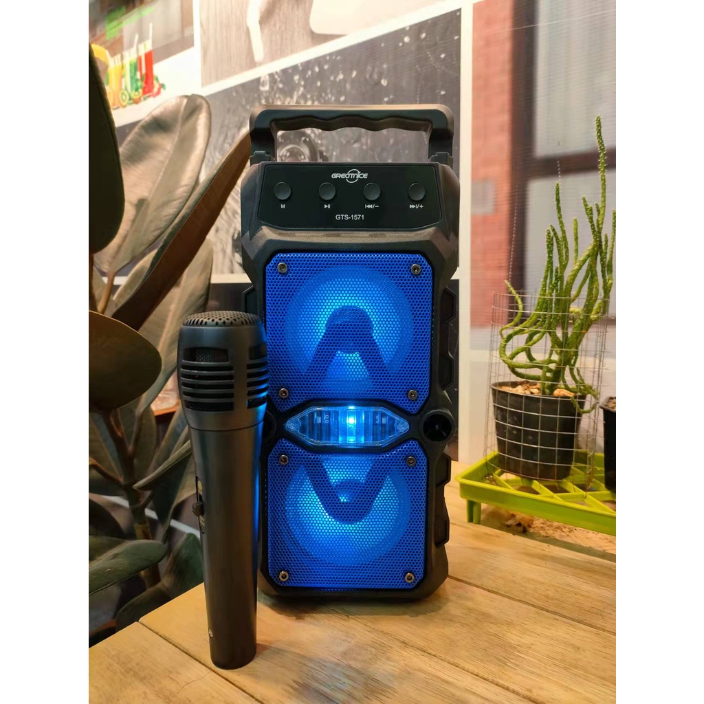 ลำโพงบลูทูธ KTS-1571 แถมไมค์สาย ลำโพง3*2ดอก มีแบตในตัว เลือกสีได้ ...