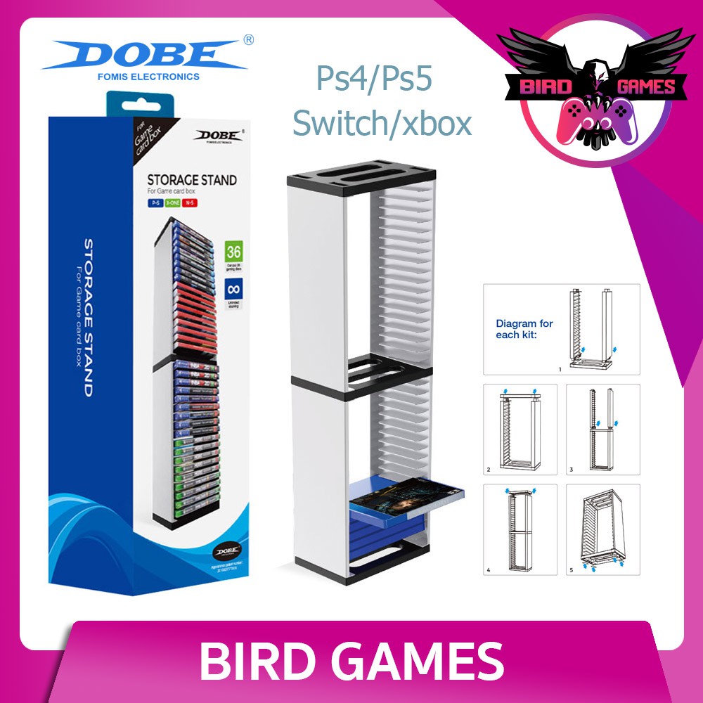 แท่นวางแผ่นเกมส์ 36 แผ่น Dobe PS4 PS5 Switch Xbox Storage Stand for ...