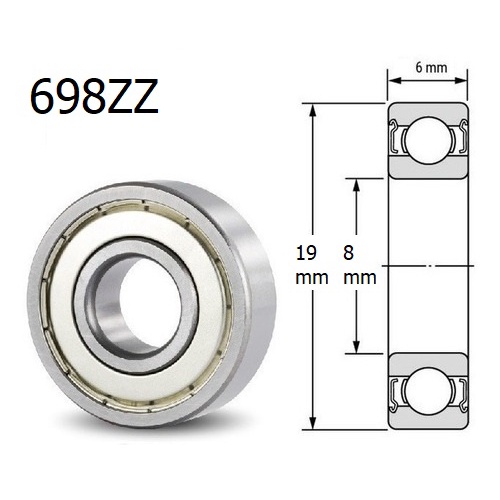 ตลับลูกปืน ลูกปืน แบริ่ง ล้อ ฝาเหล็ก Bearing แกน 8mm 698ZZ 628ZZ (1 ตัว ...