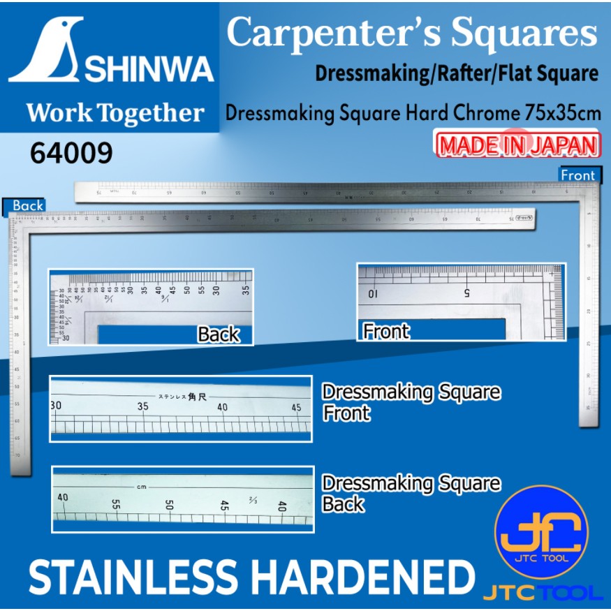 Shinwa ฉากทั่วไปและฉากตัดชุด - Dressmaking/Rafter/Flat Square No.64009 ...