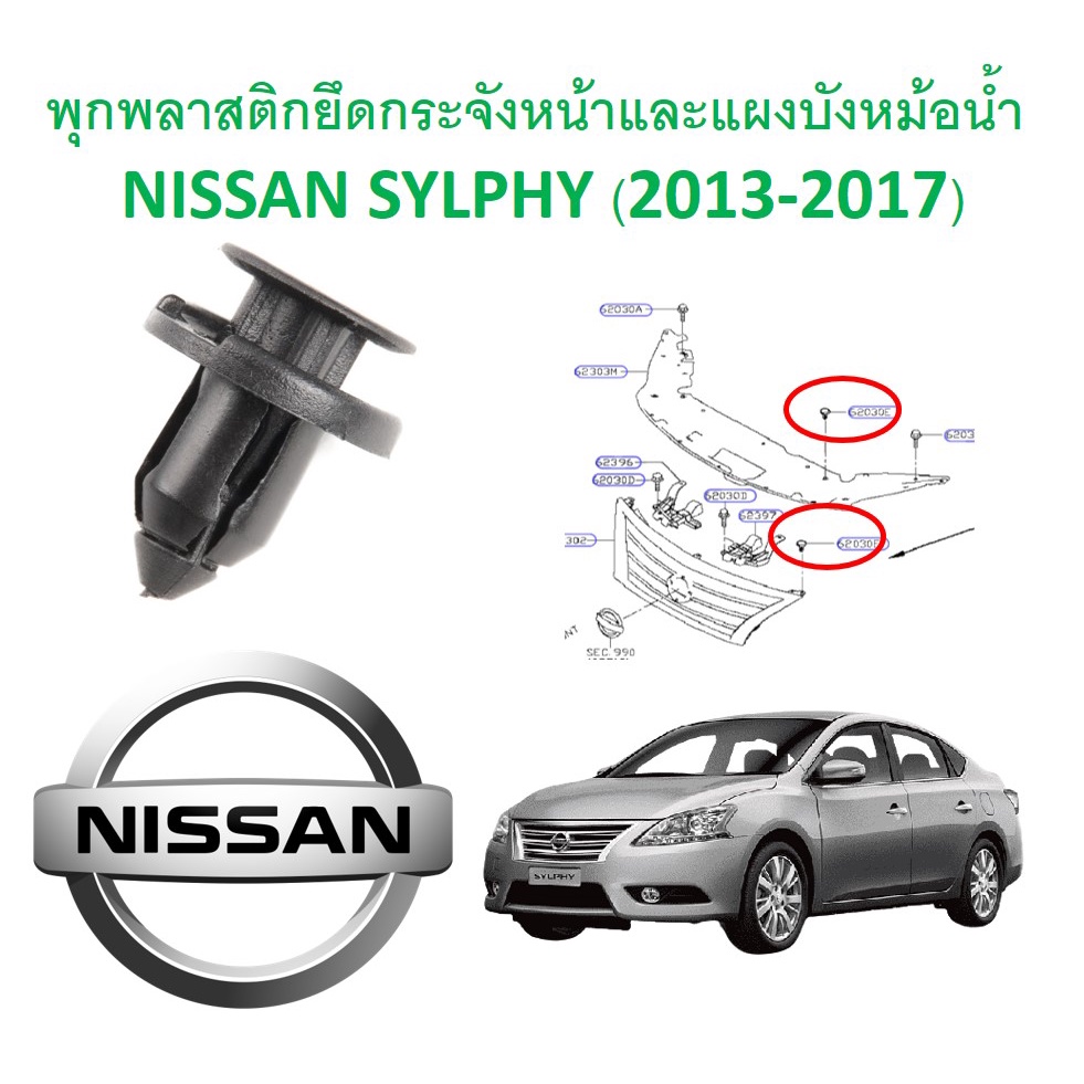 SKU-A263 (เลือกจำนวนก่อนกดสั่ง) พุกพลาสติกยึดกระจังหน้าแะแผงบังหม้อน้ำ ...