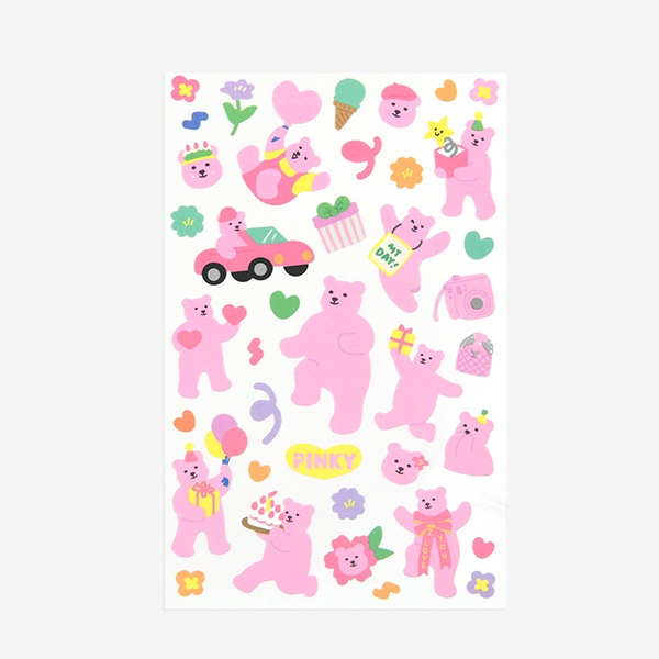 Jelly Bear Sticker - 33 Pinky สติกเกอร์หมีจิ๋ว จาก Dailylike ลิขสิทธิ์ ...