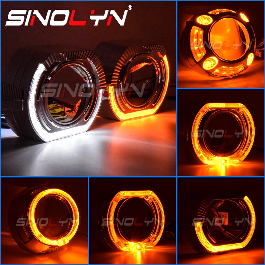 LED Switchback Dual Colors BM Angel Eyes Halo Shrouds For Bi-Xenon ...