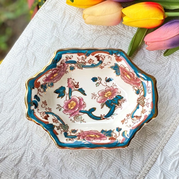 *ตำหนิจี๊ดเดียว* จานเล็ก Mason's Ironstone "Java" Trinket Dish - Made ...