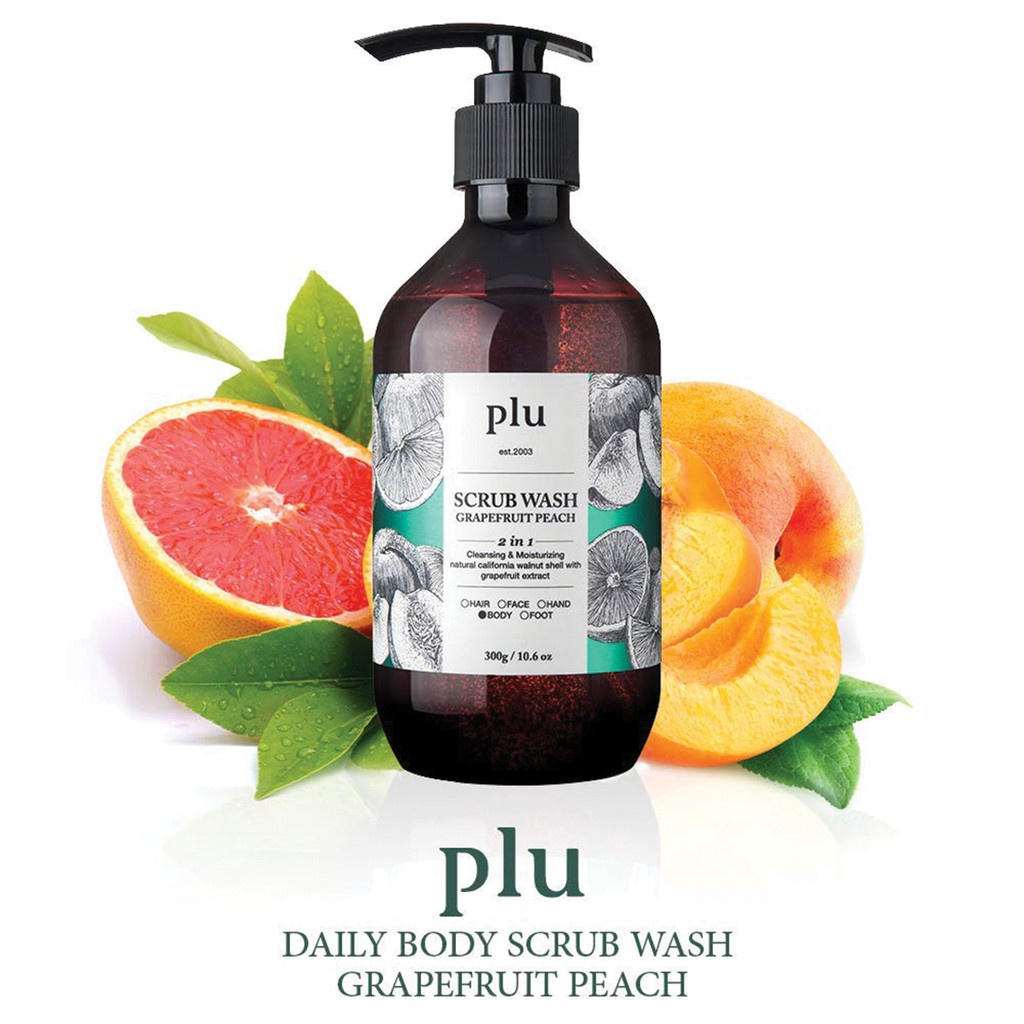 Plu Scrub Wash เจลอาบน้ำที่มีเม็ดสครับ 300g. | Shopee Thailand
