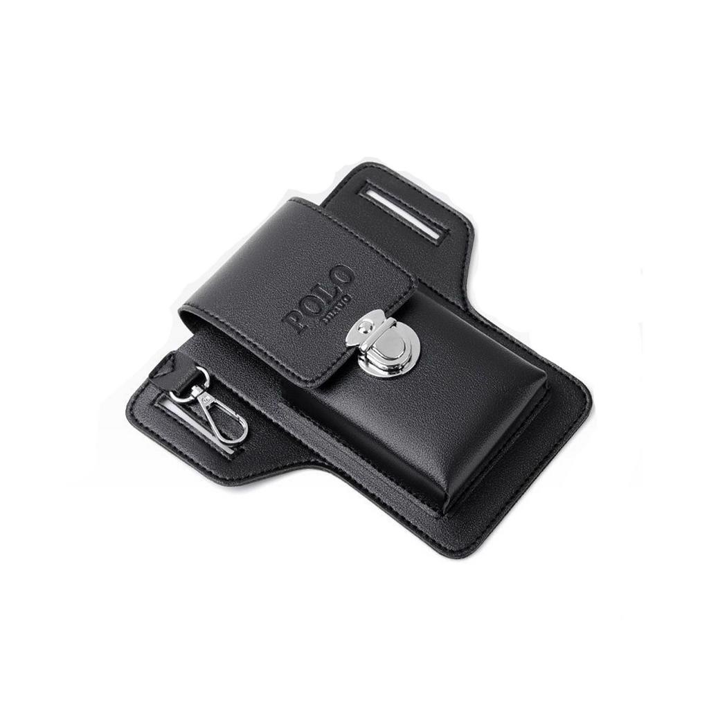 1 PC Minimalist ธุรกิจสบายๆสีทึบ PU หนังแบบพกพา Mini Buckle เอวกระเป ๋ ...