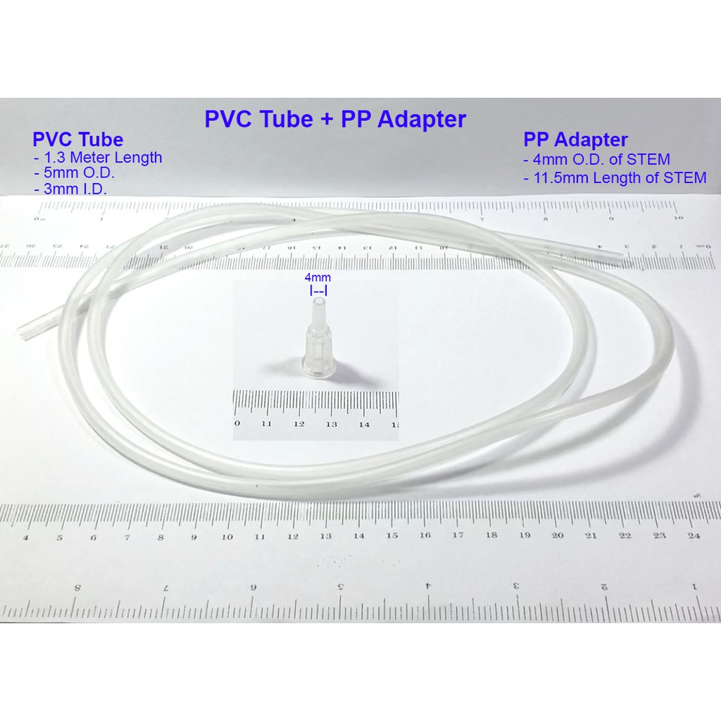PVC Tube (ความยาว 1.3 เมตร) + Plastic Adapter (PP) สำหรับใช้กับ ไซ ...
