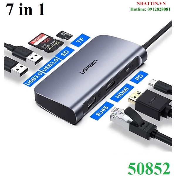 Ugreen 50852 high-end USB Type-C to HDMI อุปกรณ ์ ขยาย / USB 3.0 / SD ...