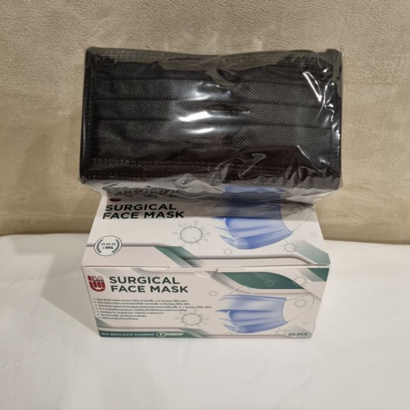 KS GLOVE FACE MASK หน้ากากอนามัย ks สีดำ 50 ชิ้น | Shopee Thailand