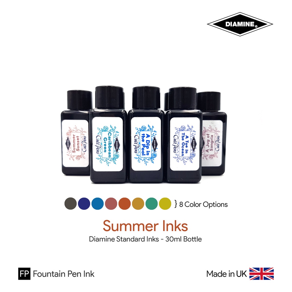 Diamine "Summer" Ink 30ml Bottle - หมึกเติมปากกา ไดเอไมน์ ขนาด 30 มล. ...