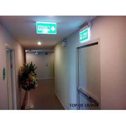 LEDMASTER ป้ายไฟฉุกเฉิน Fire Exit รูปคนวิ่งทางหนีไฟลูกศรชี้ลง สำรองไฟ 3-5 ชม. | Shopee Thailand