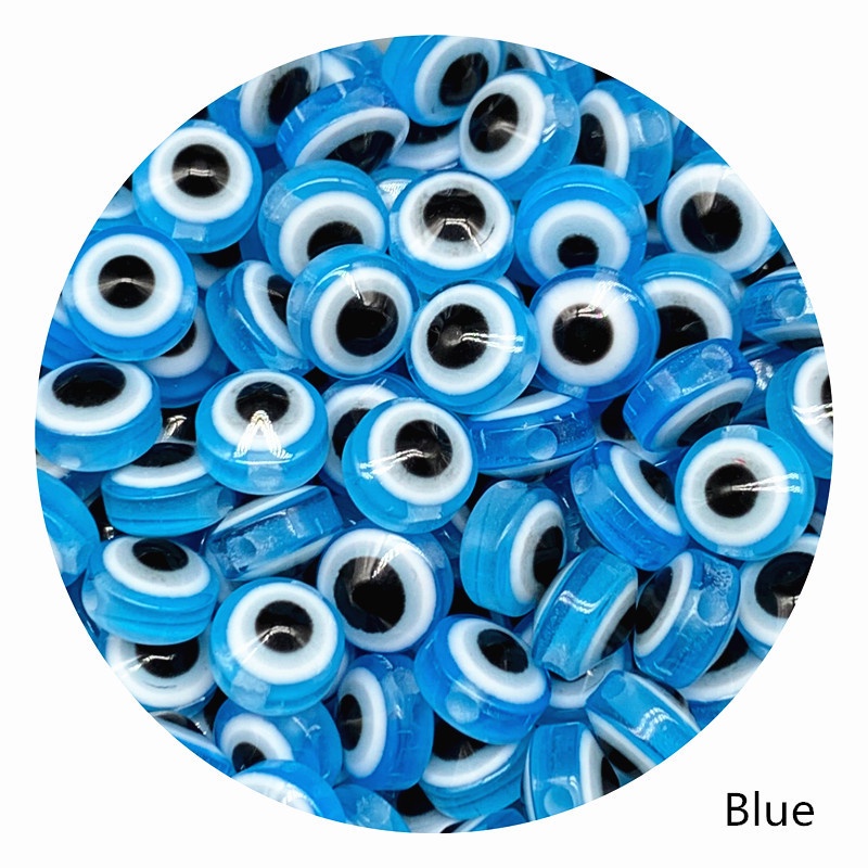 100Pcs /lot 6mm/8mm Evil Eye resin eye beads for DIY jewelry bracelet ...
