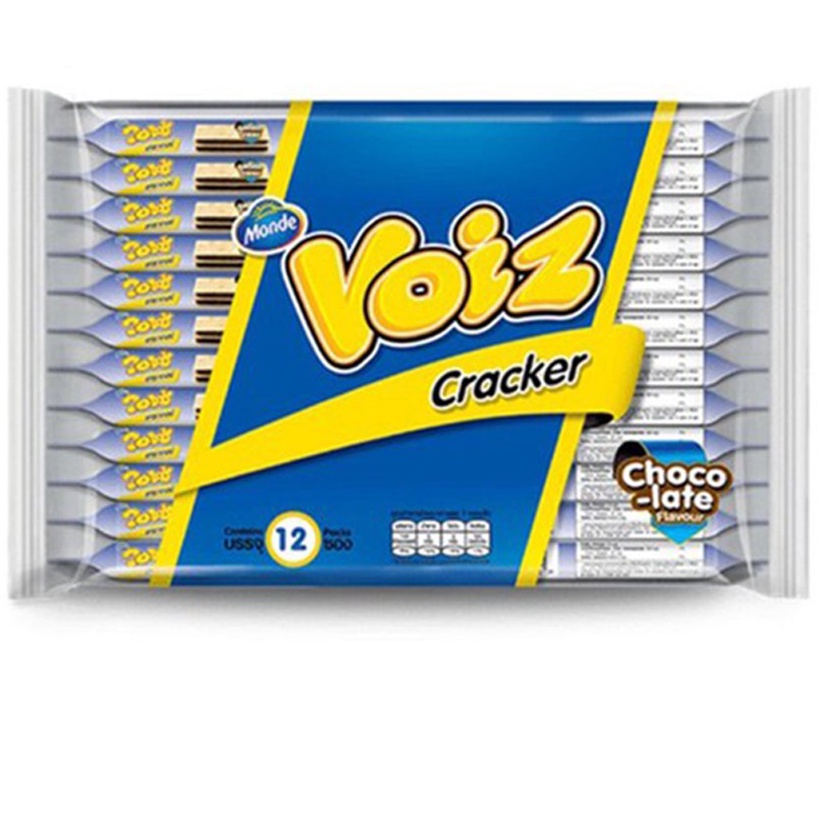 ขนม Voiz Cracker วอยซ์ แครกเกอร์สอดไส้ครีม (รสช็อกโกแลต/สตรอเบอร์รี่/นม ...