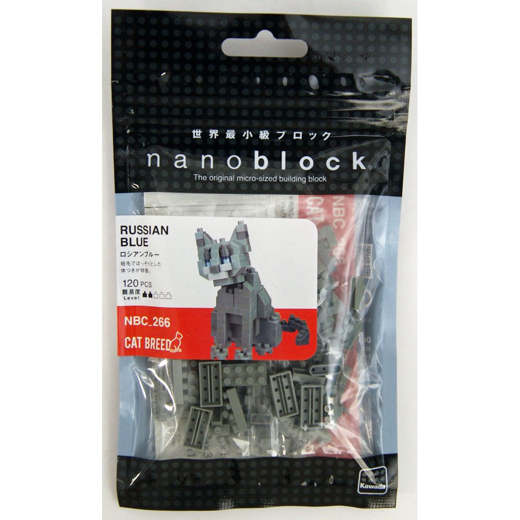 ของแท้จากญี่ปุ่น!!! Kawada NBC_266 Nanoblock Cat Breed Russian Blue ตัว ...