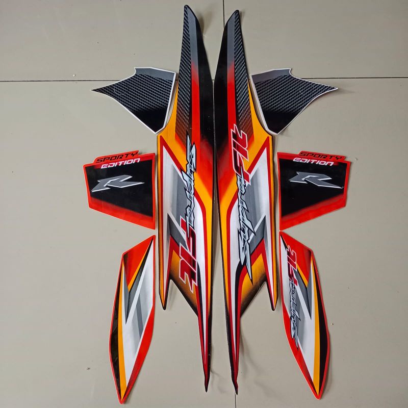 Striping honda supra fit r new r jumbo 2007 สีส้ม สีดํา รายการ มาตรฐาน ...