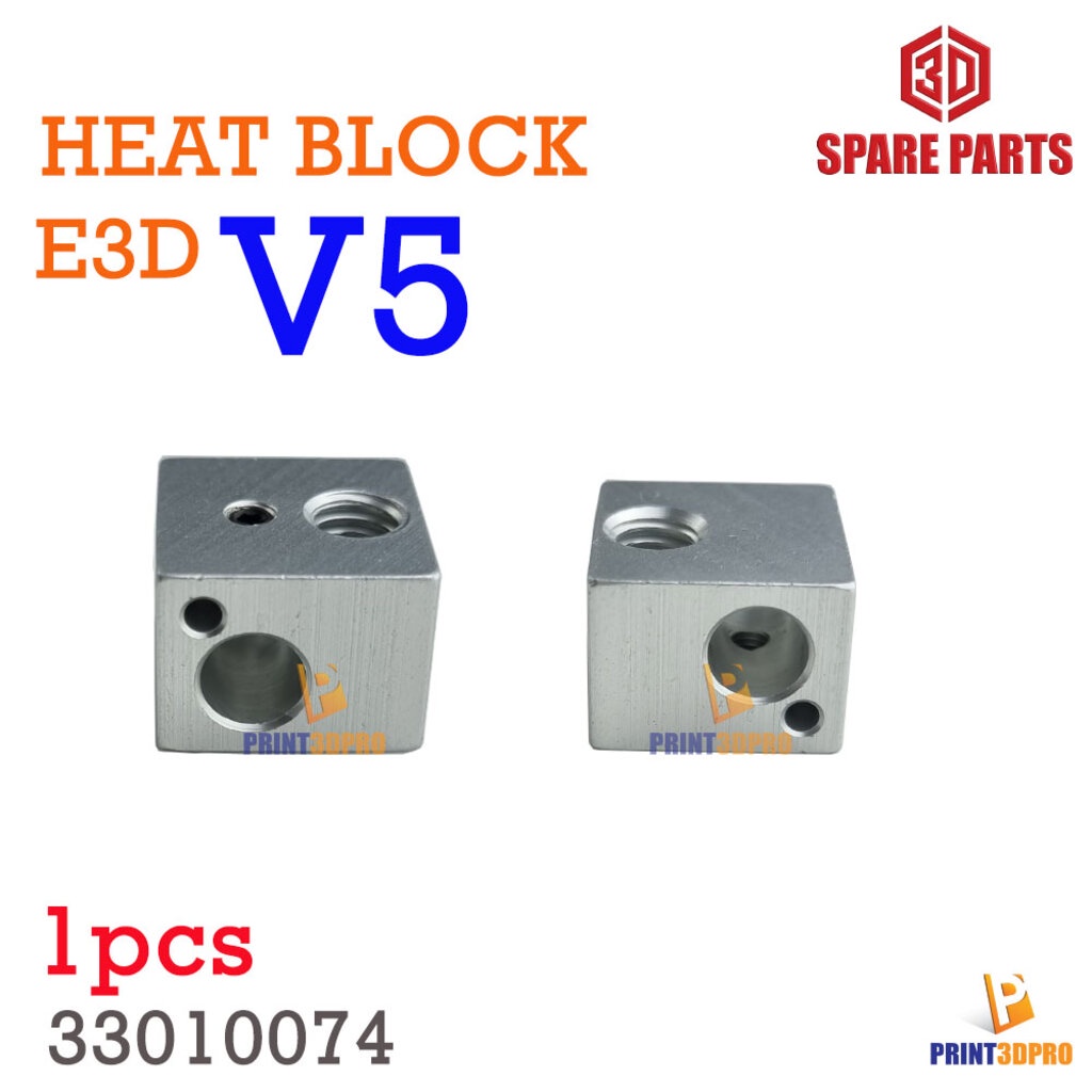E3D V5 / V6 PT100 New upgrade Aluminum Heat Block 3D Printer Part ...