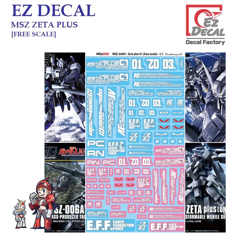 ดีคอลน้ำ [EZ DECAL] M12 MSZ ZETA PLUS [ FREE SCALE] PRE-CUT WATER DECAL ...