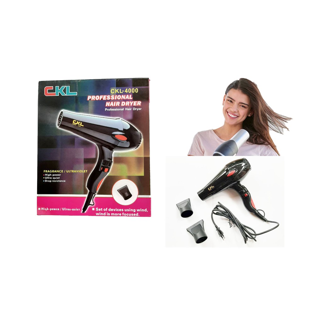 ไดร์เป่าผม CKL รุ่น CKL-4000 ปรับลมร้อน-ลมเย็นได้ Professional Hair Dryer AC220-240v | Shopee ...