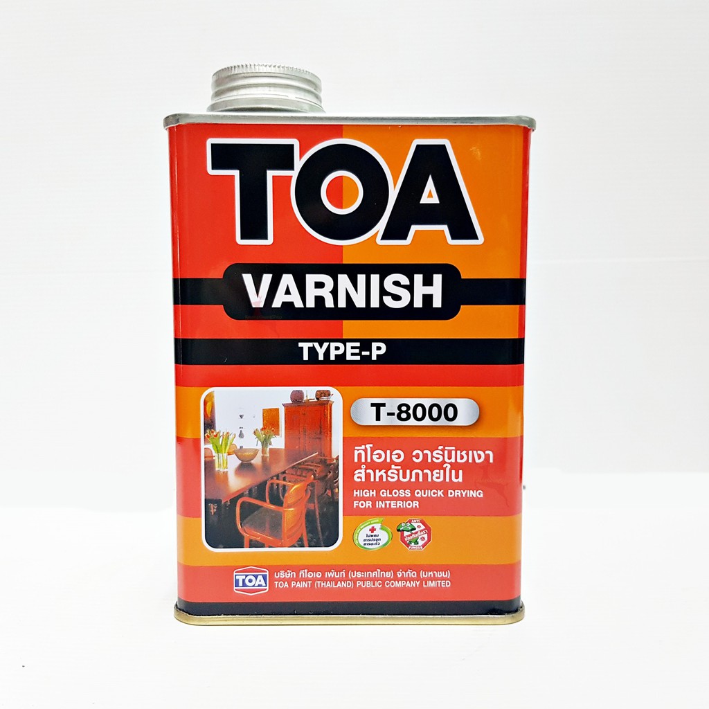 วานิชเงา วานิช ภายใน Varnish TOA T-8000/ ทินเนอร์ ผสมสีเคลือบ สีย้อมไม้วานิช เบอร์ 21 ขนาด 0.946 ...