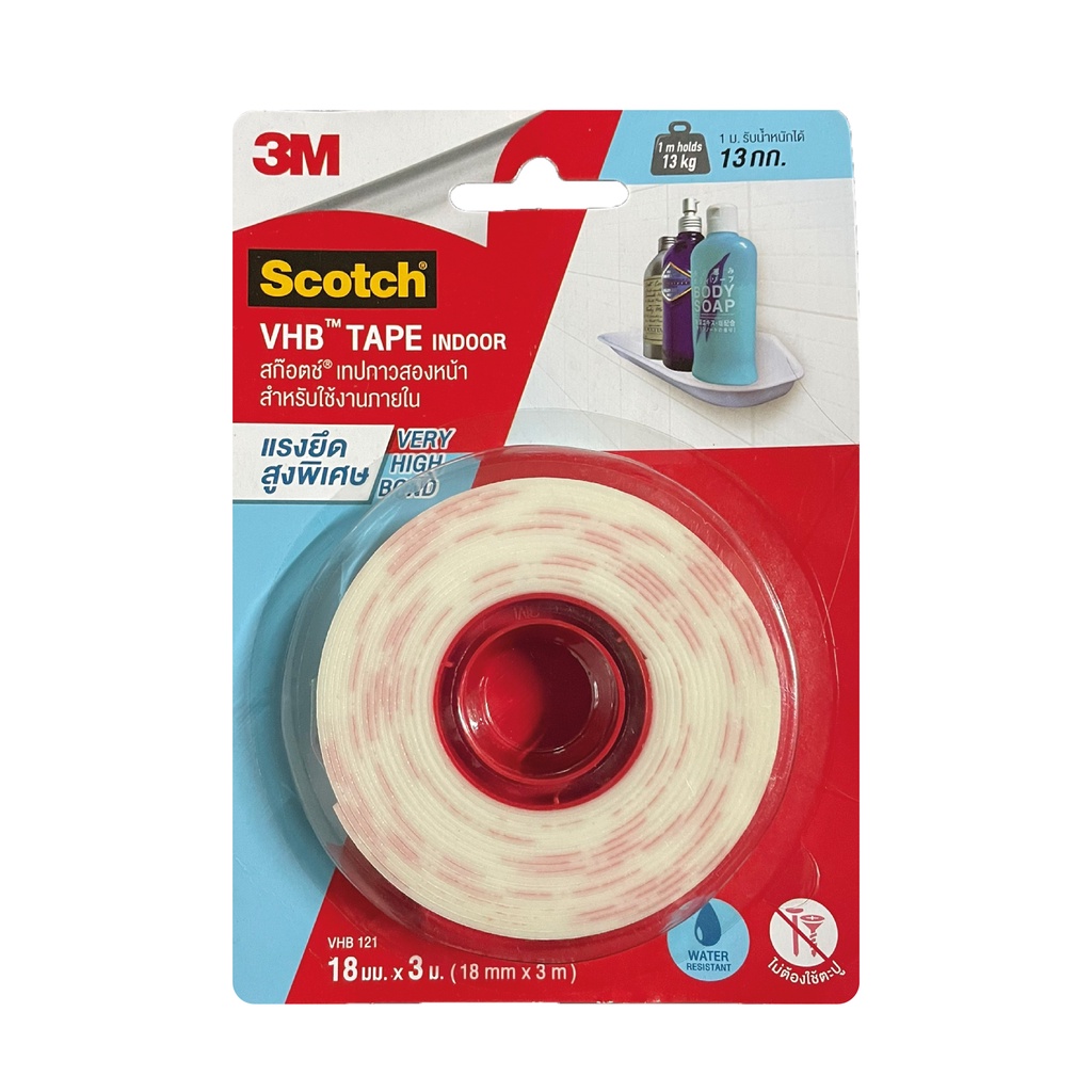 (18 มม. X 3 ม.) สก๊อตช์ เทปแรงยึดสูงสำหรับงานภายนอกและภายใน ขนาด 18 มม. ...