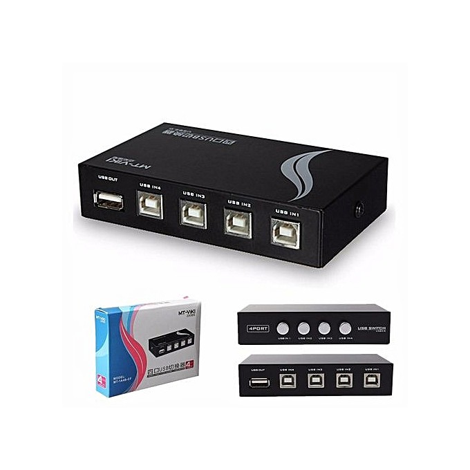 4 Ports USB 2.0 Sharing Switch Switcher Adapter Box For PC Scanner ...