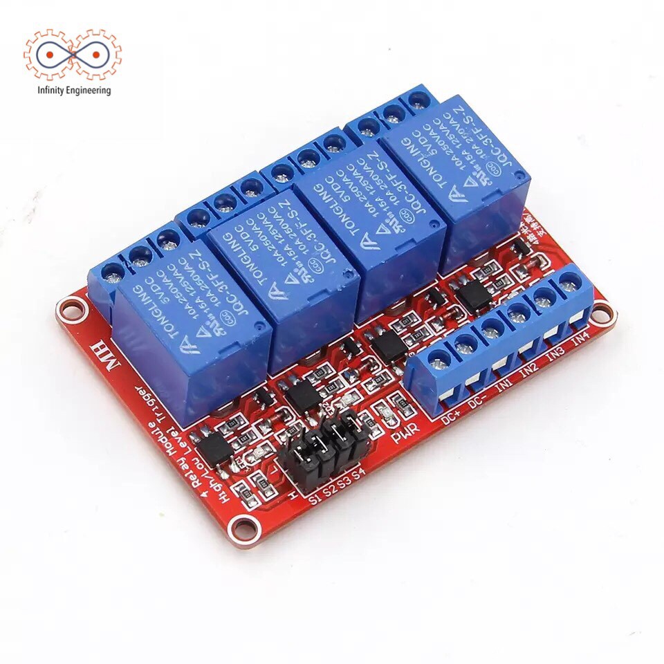 Relay Module 4 Chanel 5V 250V/10A รีเลย์โมดูลสำหรับ Arduino | Shopee ...