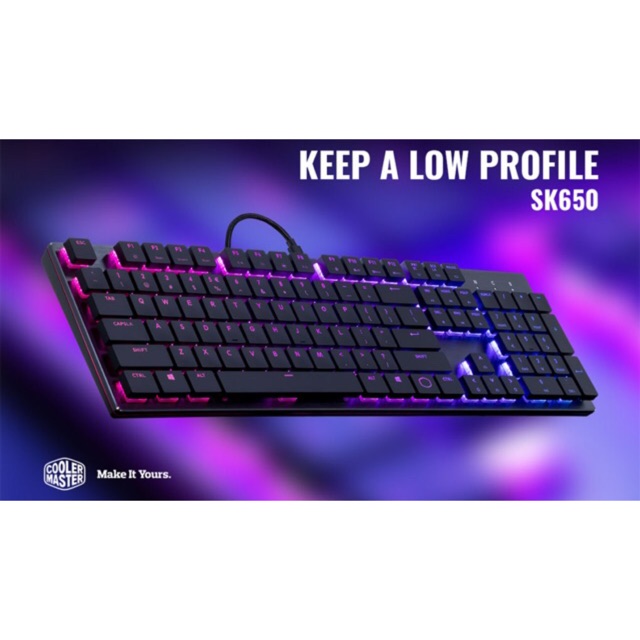 Cooler Master SK650 Mechanical Low Profile Keyboard - Cherry RED ...