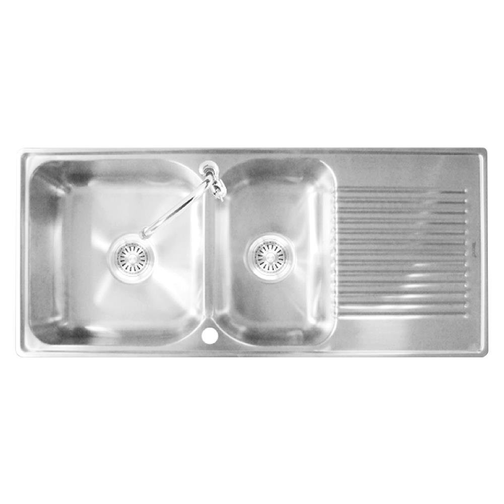Embedded sink SINK BUILT 2BOWL1DRAIN TECNOPLUS FLOW 21116S STAINLESS ...