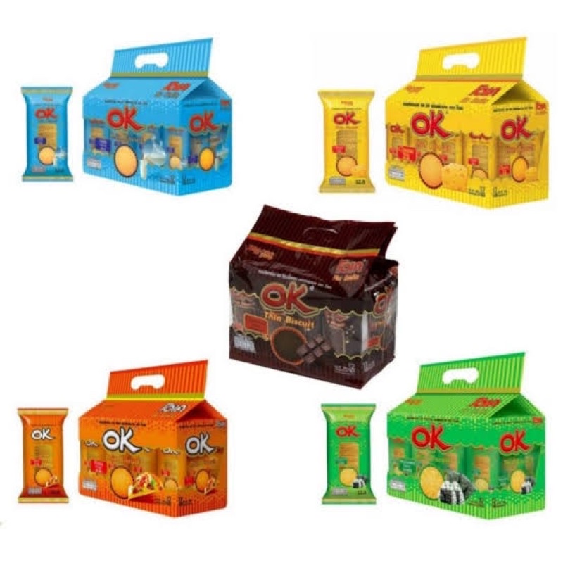 ขนมปังกรอบ ชนิดแผ่นบาง OK thin biscuit ขนาด 30 กรัม แพ็คละ 12 ห่อ | Shopee Thailand