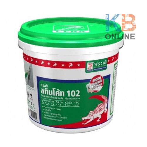 102 จระเข้ สกิมโค้ท 2150 โพลีเมอร์สำเร็จรูปพร้อมใช้เพื่องานฉาบบาง 5กก. Crocodile Skim Coat 102 ...