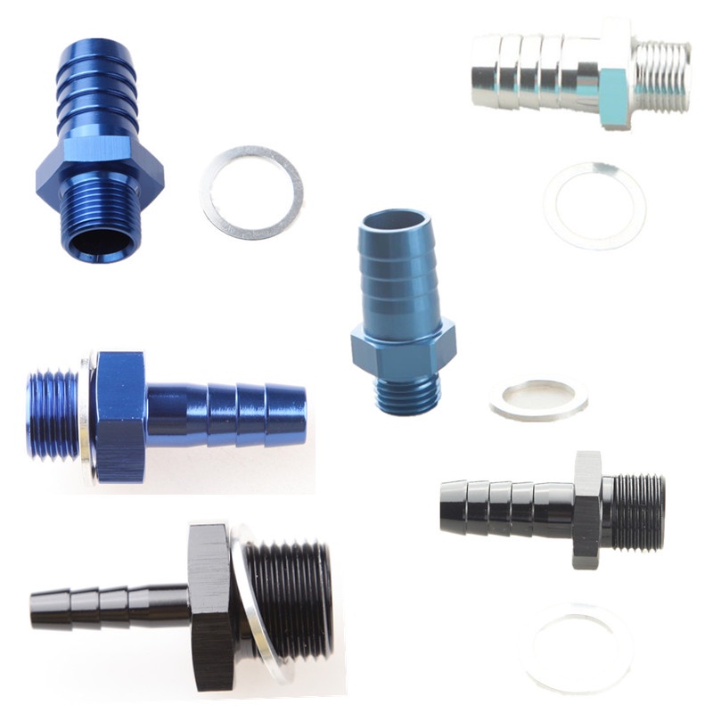 M10 M12 M14 M18 to 1/2 3/4 3/8 inch Metric To Barb Fuel Fitting Adapter ...
