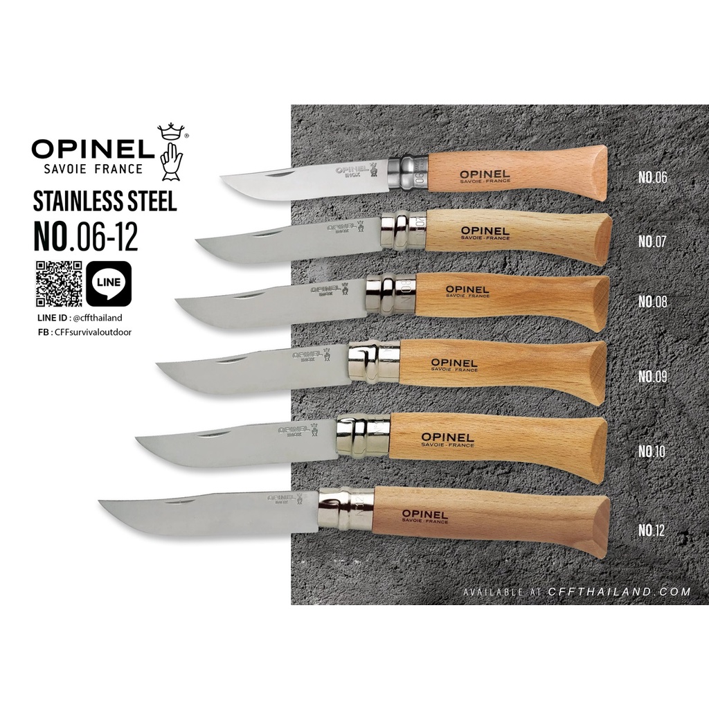 มีดพับ Opinel Stainless Steel No6-No12 | Shopee Thailand
