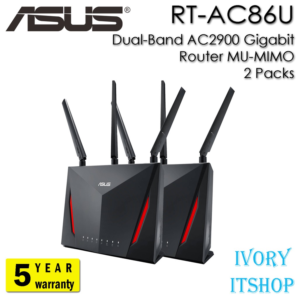 ASUS AIMESH MESH WI-FI AC2900 RT-AC86U (2 PACK)/ivoryitshop | Shopee ...