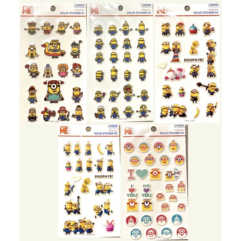 Sticker Minions เบอร์ 01-06 | Shopee Thailand