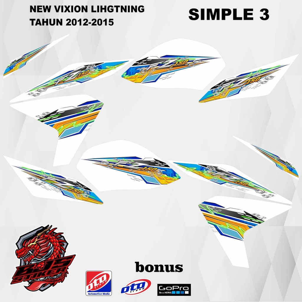 Yamaha NVL ใหม่ VIXION lightning VIXION 2012-2015 สติ๊กเกอร์ 3 แถบ ...
