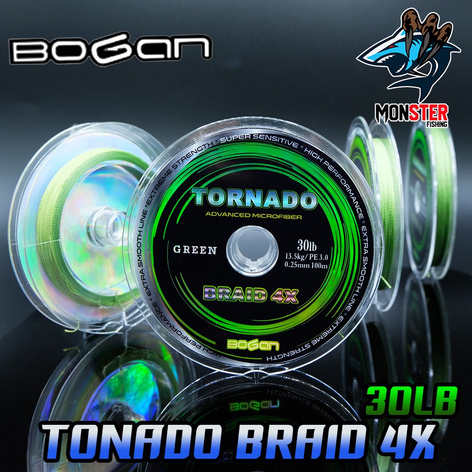 สาย PE BOGAN TORNADO x4 สายสีเขียว ยาว 100 เมตร/ม้วน | Shopee Thailand