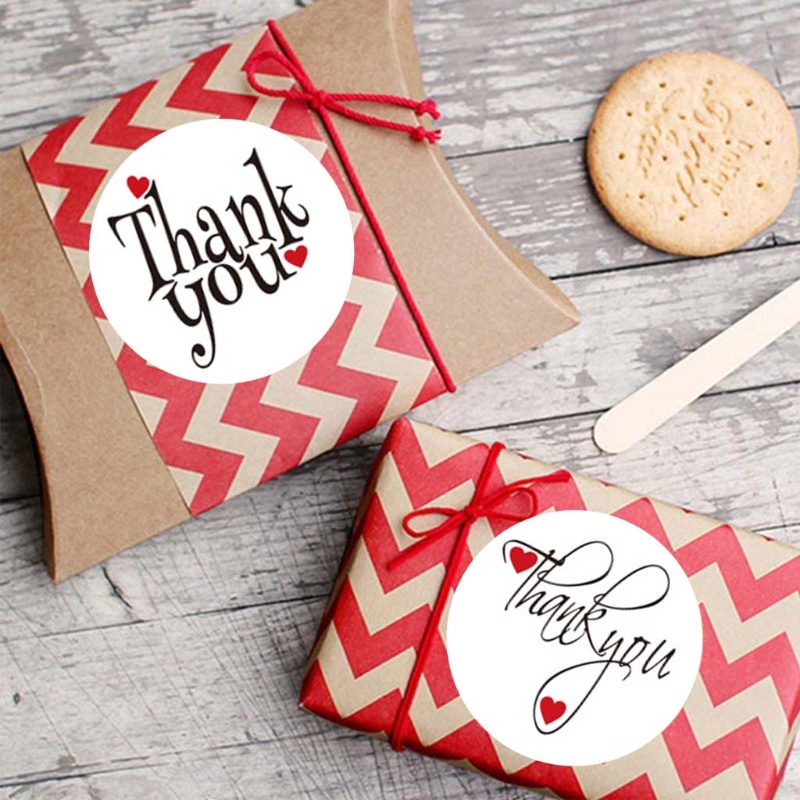 Alilin 500pcs ม้วนรอบขอบคุณสติกเกอร์ Handmade แพคเกจป้ายงานแต่งงาน ...