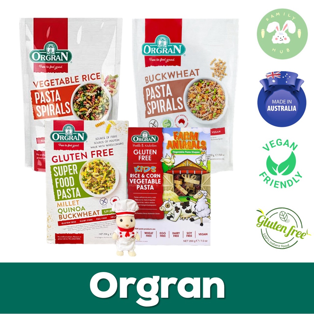Orgran Gluten Free Super Food Pasta 250g พาสต้า แบบเกลียว 3ชนิด ไม่มีกล ...