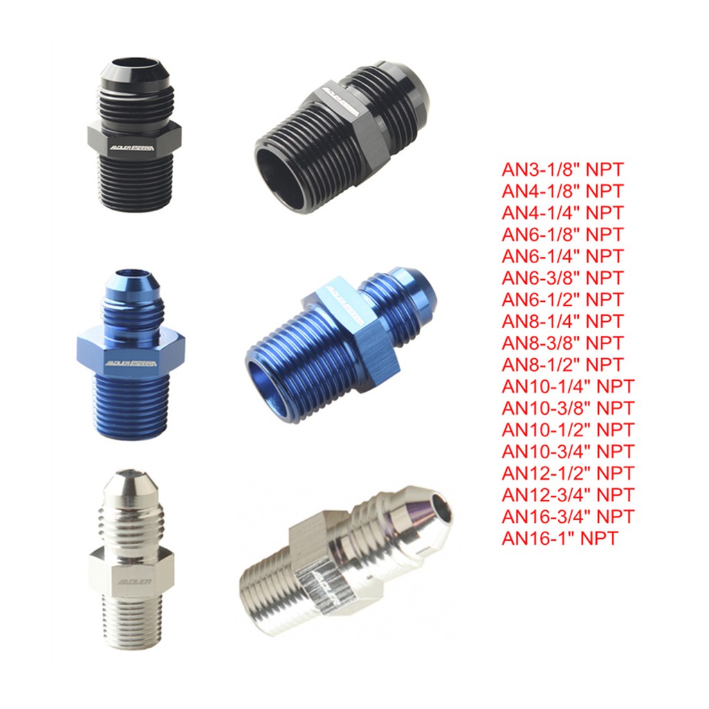AN3 AN4 AN6 AN8 AN10 AN12 To 1/8 1/4 3/8 1/2 3/4 inch NPT Straight Fuel ...