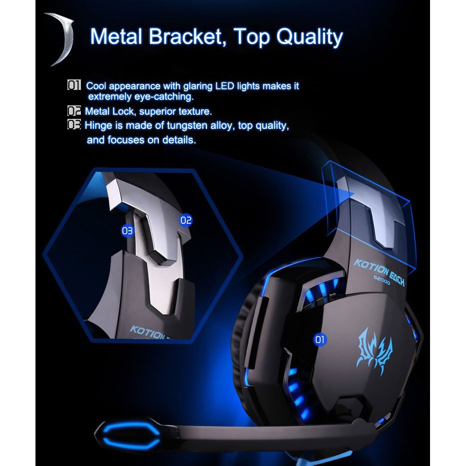 Kotion EACH G2000 สำหรับ PC มีไมค์ Headset Gaming Kotion Each หูฟังเกม ...