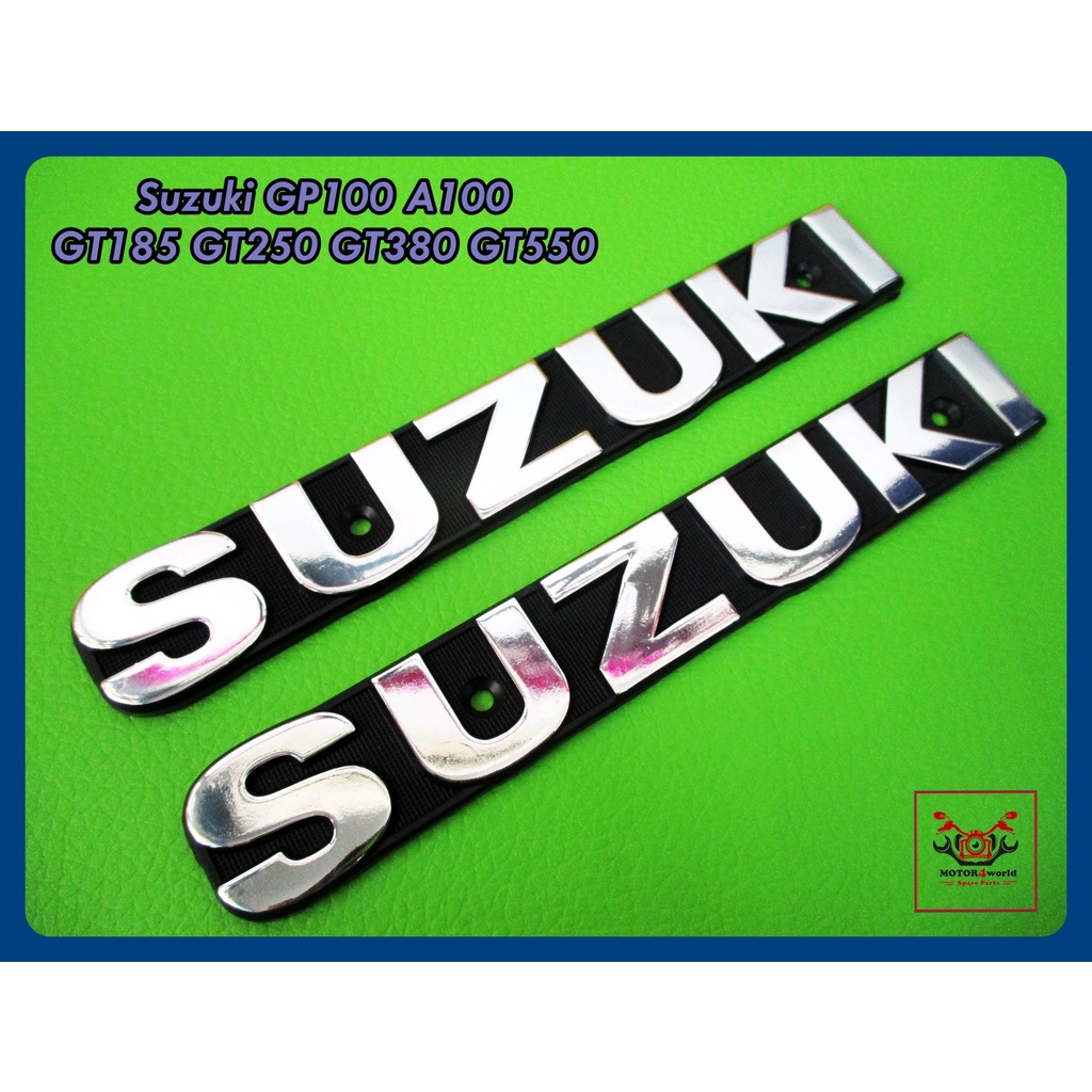 SIDE FUEL TANK EMBLEM "CHROME" STICKER (2 PCS.) (17x2.5 cm) For SUZUKI ...