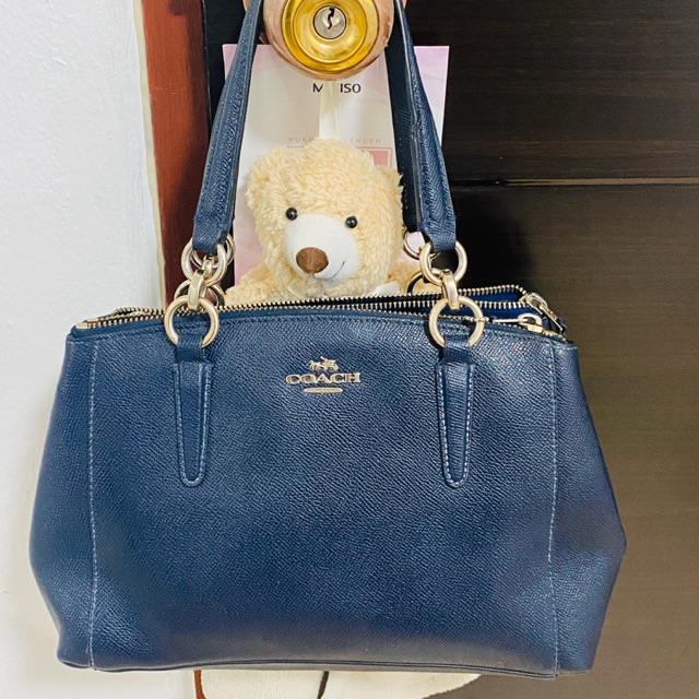 กระเป๋า Coach ของแท้ มือสอง F57523 สีกรมท่า ไม่มีสาย หนังสวย มีตำหนิ ...