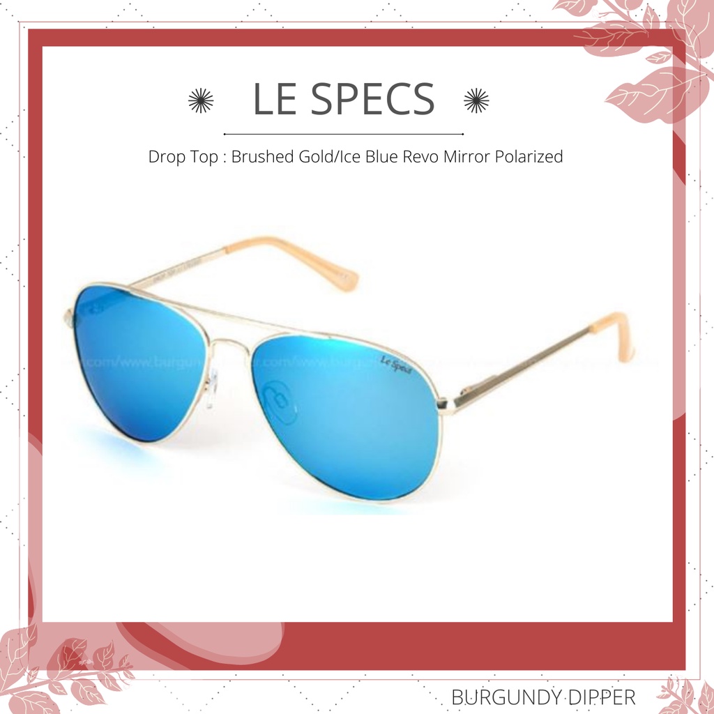 แว่นกันแดด Le Specs รุ่น Drop Top : Brushed Gold/Ice Blue Revo Mirror ...