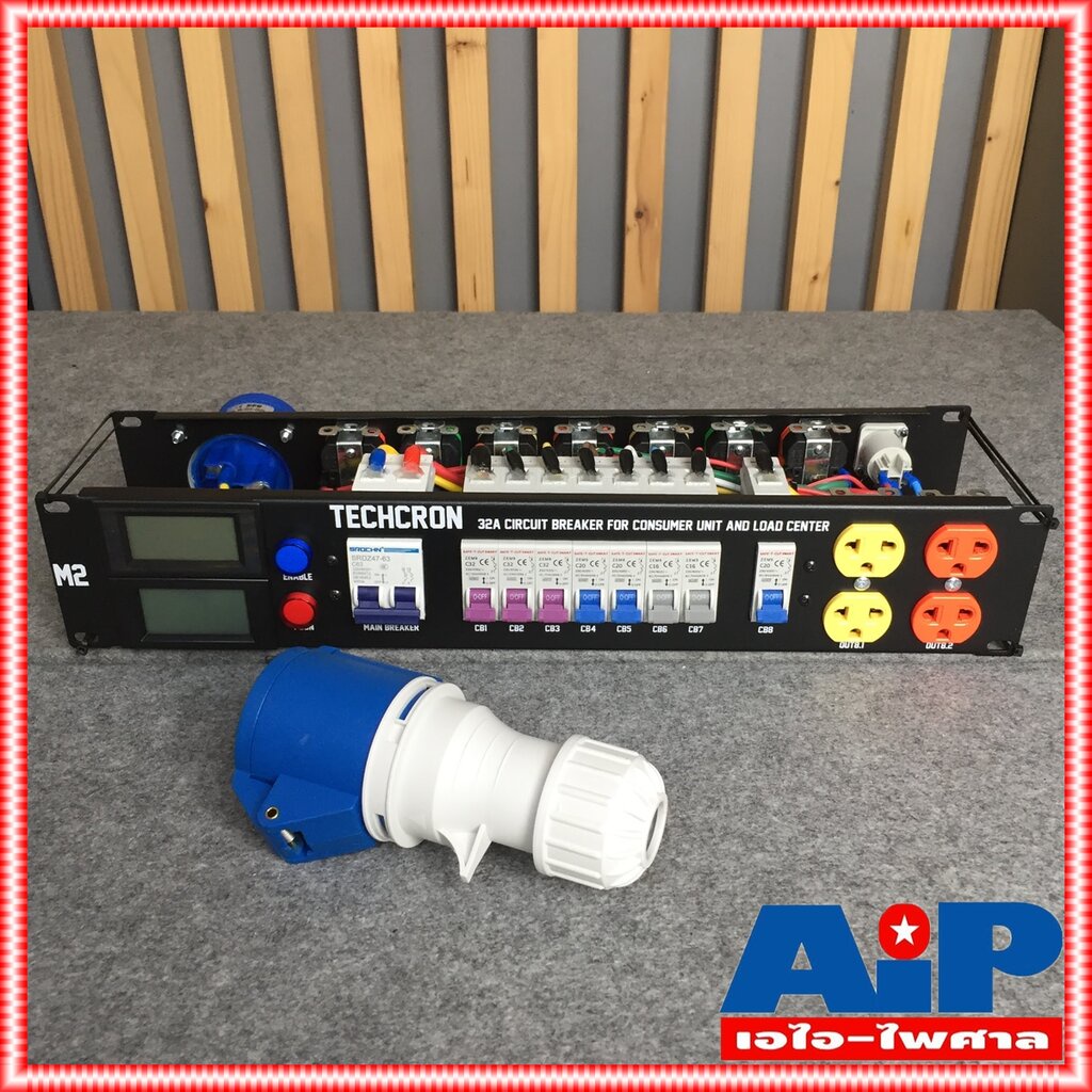 TECHCRON AC-32A M2 ชุดโหลดไฟ ชุดจ่ายไฟ AC 32A ชุดโหลดไฟใช้งานกับเพาเวอร์แอมป์ ชุดจ่ายไฟ 2 หน้าจอ ...