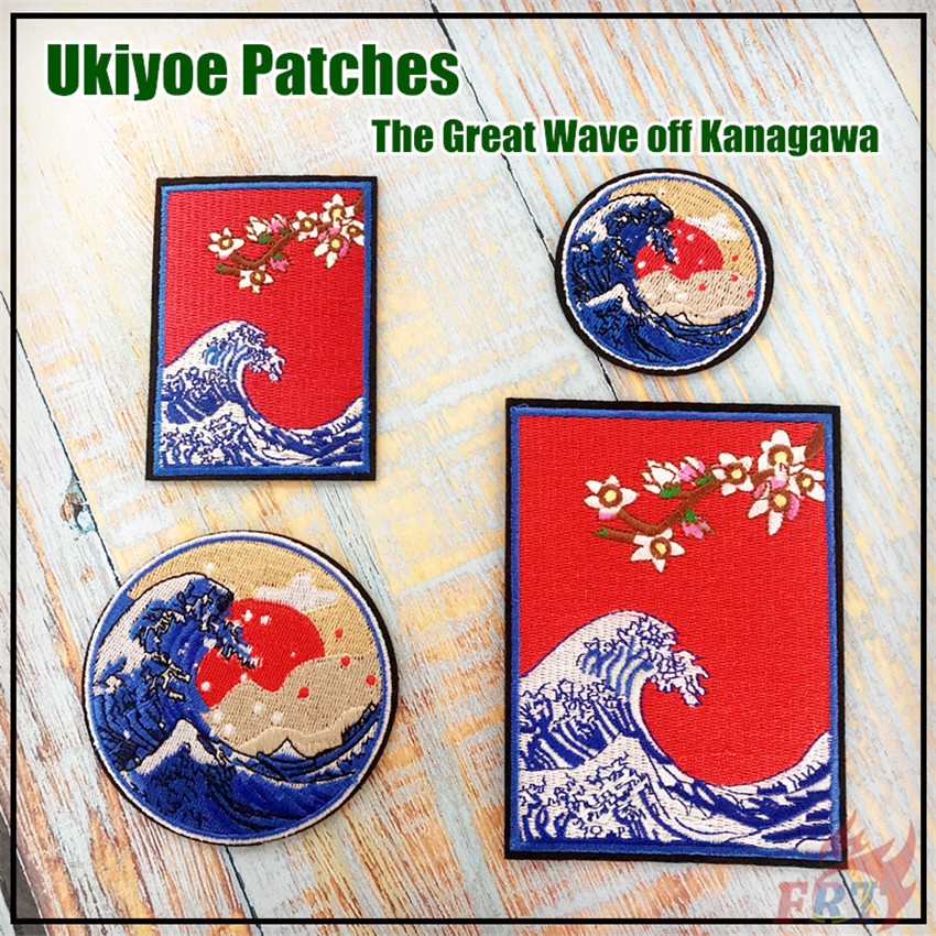 ☸ INS：The Great Wave off Kanagawa - Ukiyoe Patch ☸ 1Pc/4Pcs Diy Sew On Iron On Badges Patches ...