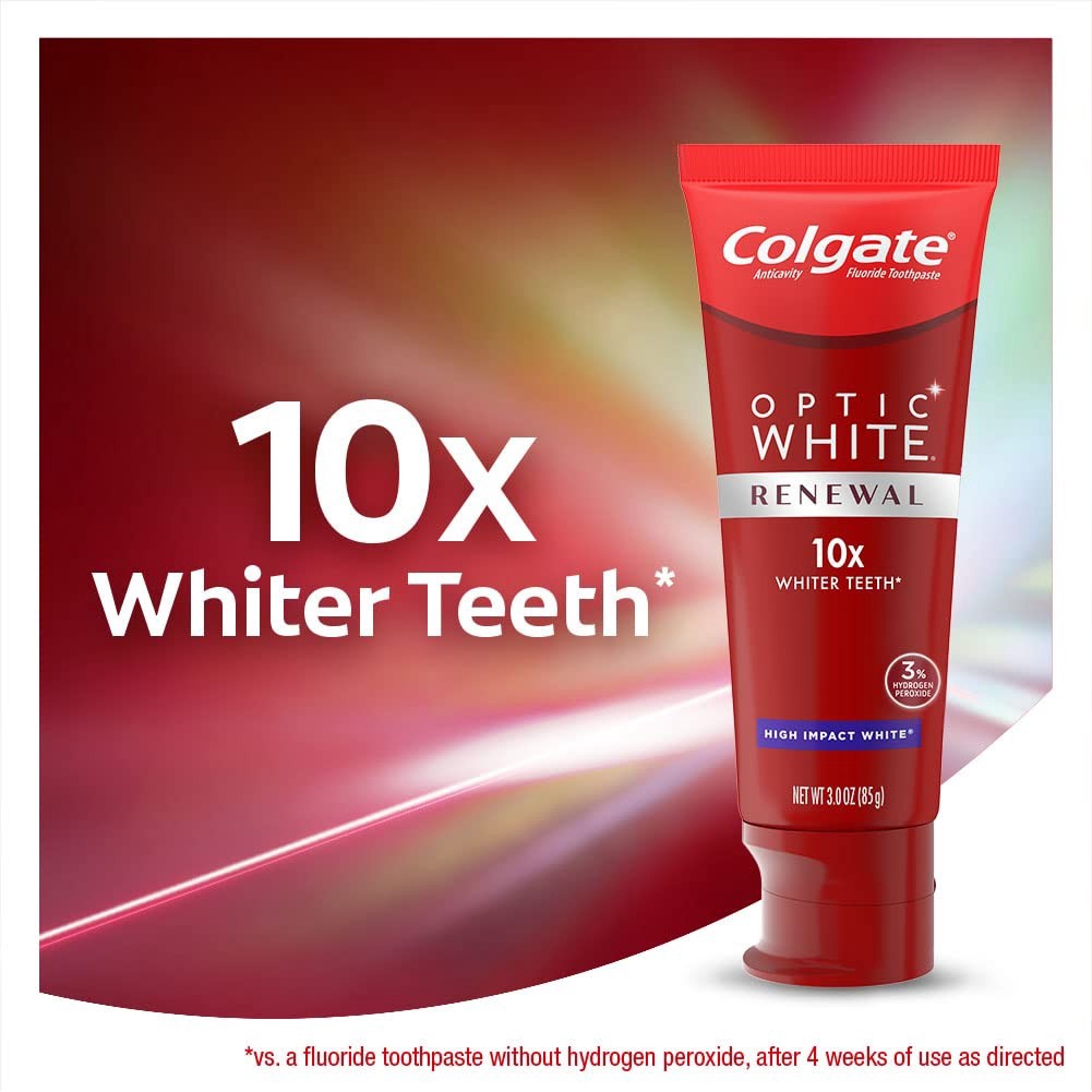 สูตรอเมริกา หลอดใหญ่ Colgate Optic White Renewal (Remove 10 years ...