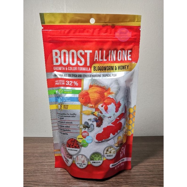 BOOST All in one 50g. 100g. 200g. (อาหารปลาสวยงามสูตรเร่งโต เร่งสี ผสม ...