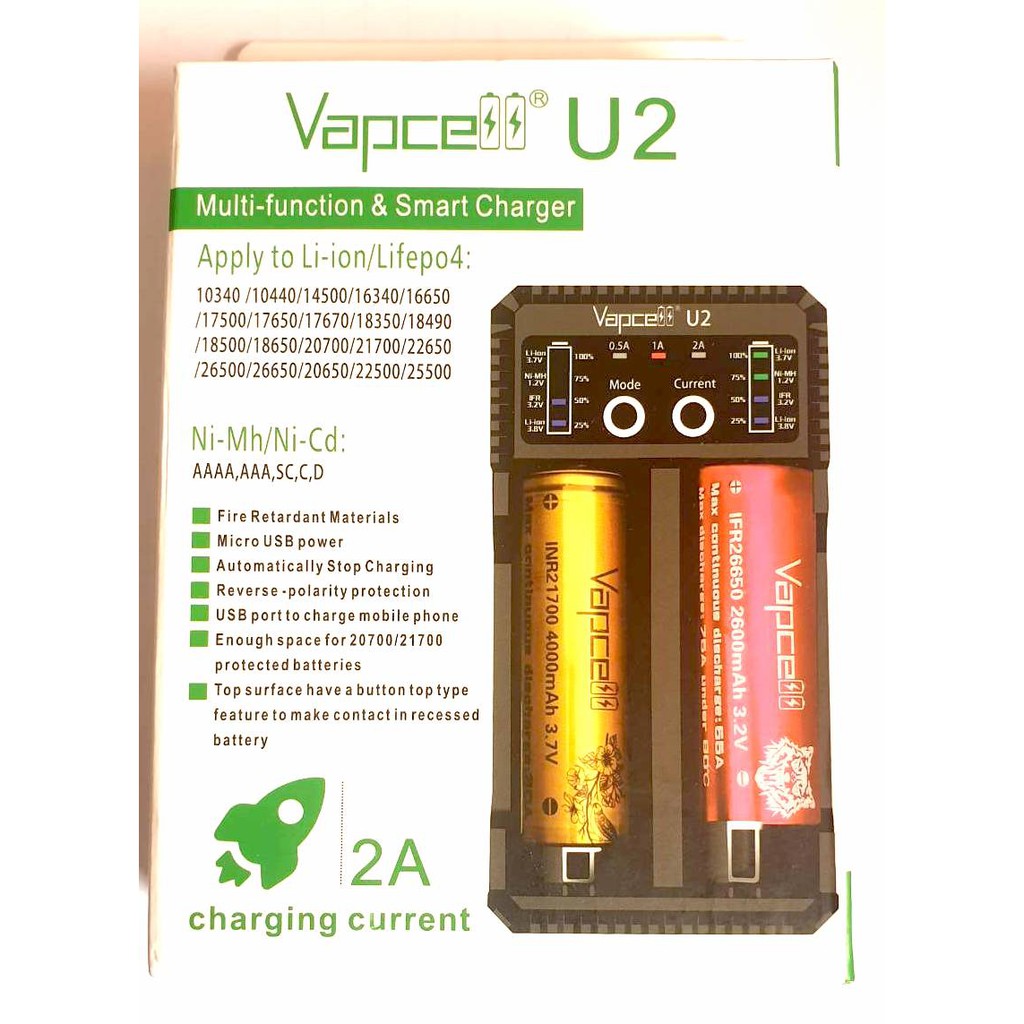 แท่นชาร์จ Vapcell U2 ของแท้ สามารถออกใบกำกับภาษีได้ | Shopee Thailand