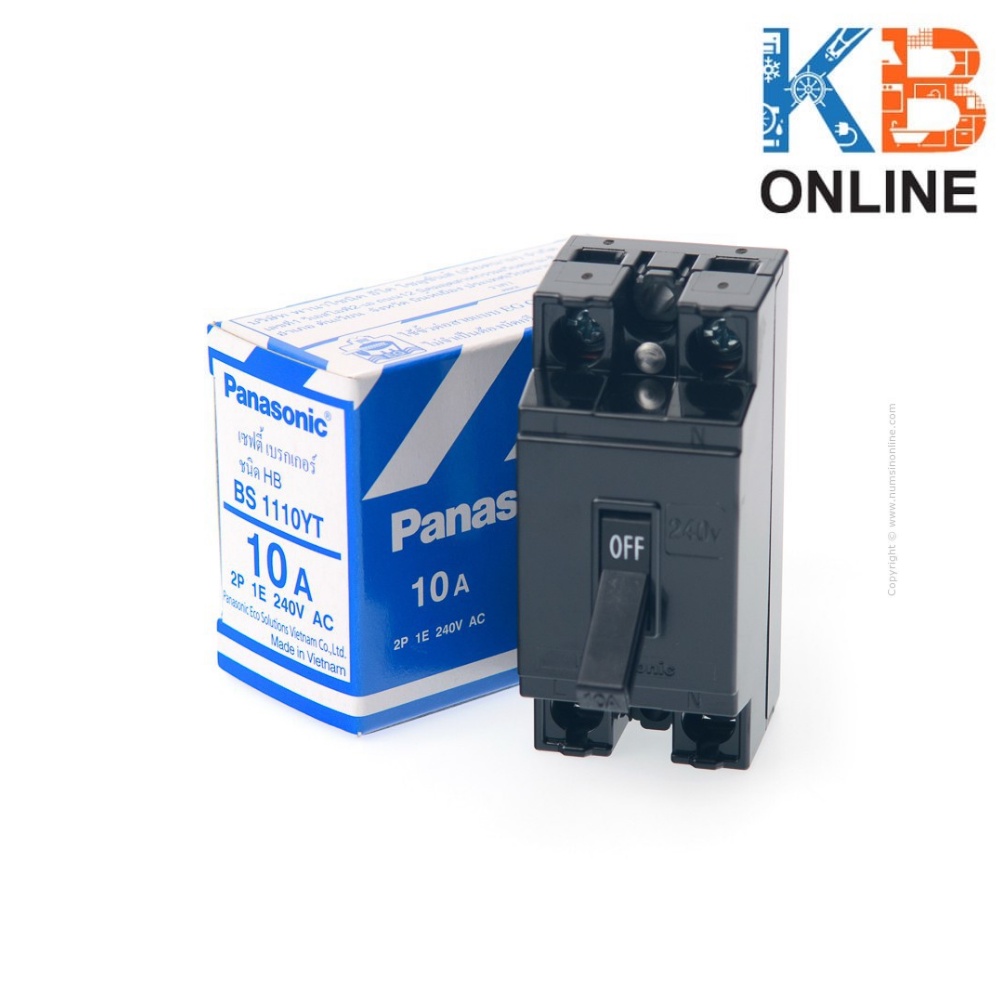 เบรกเกอร์ Panasonic 2P 10A (BS-1110YT) Panasonic 2P circuit breaker 10A ...