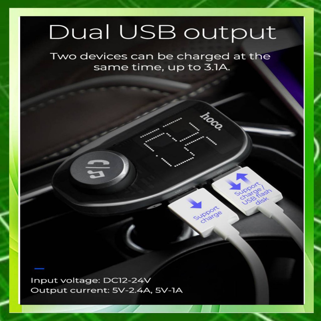 ☼hoco Transmitter in car Wireless FM E45 | Shopee Thailand